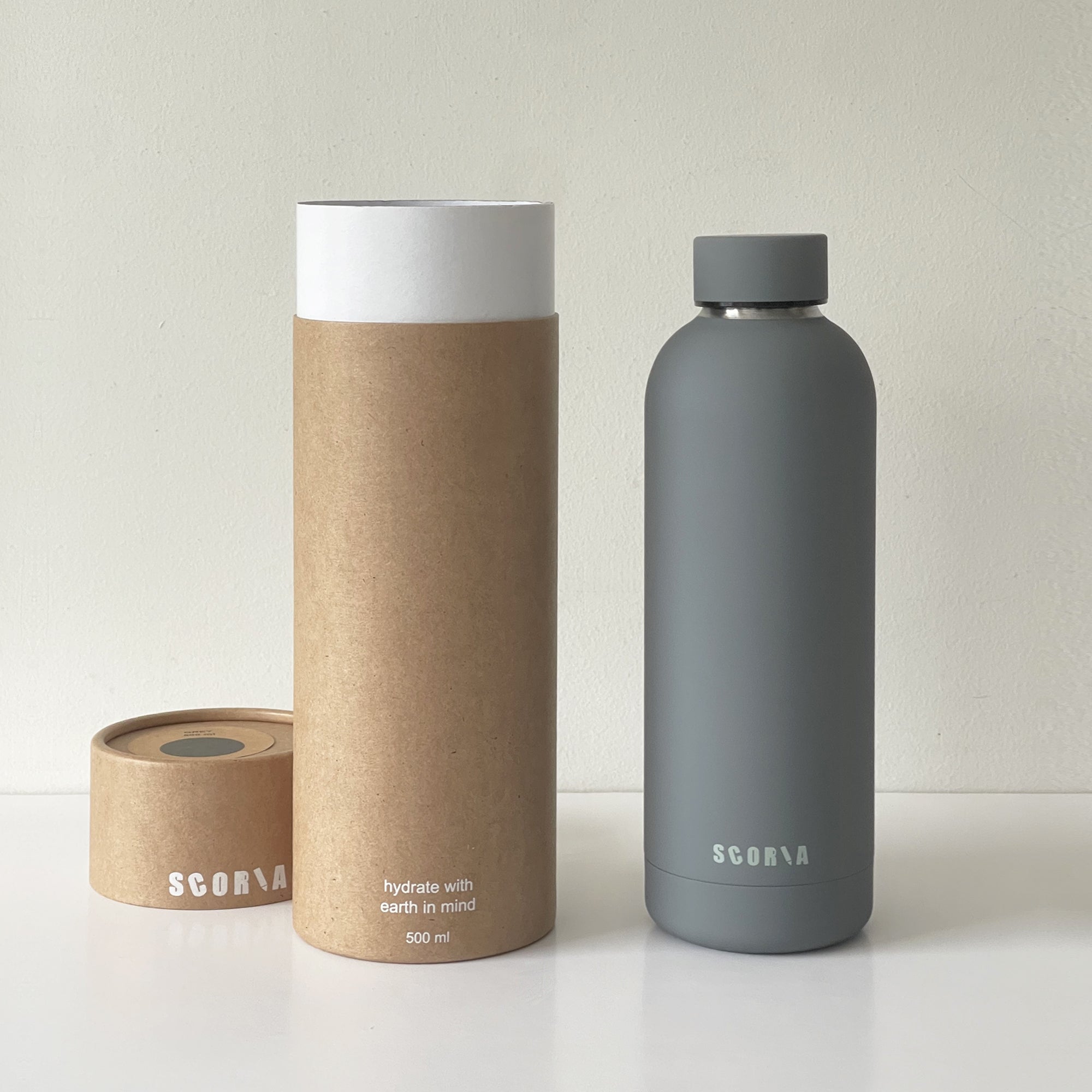 The Insulated Water Bottle (500 ml) | Grey– Scoria World